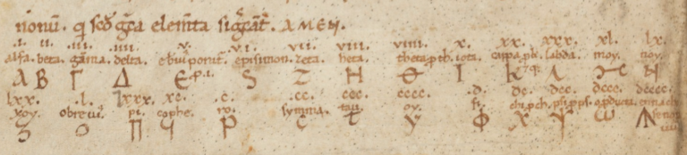 Greek alphabets in Latin manuscripts | Voynich Portal